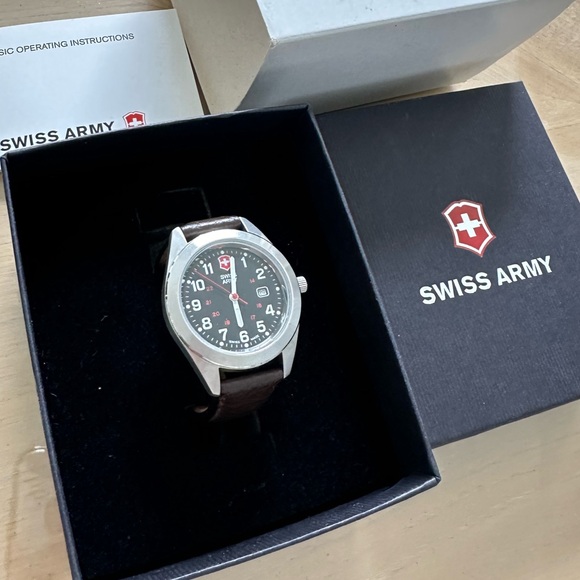 Swiss Army | Accessories | New Swiss Army Leather Watch Inc8742 Nib Small | Poshmark